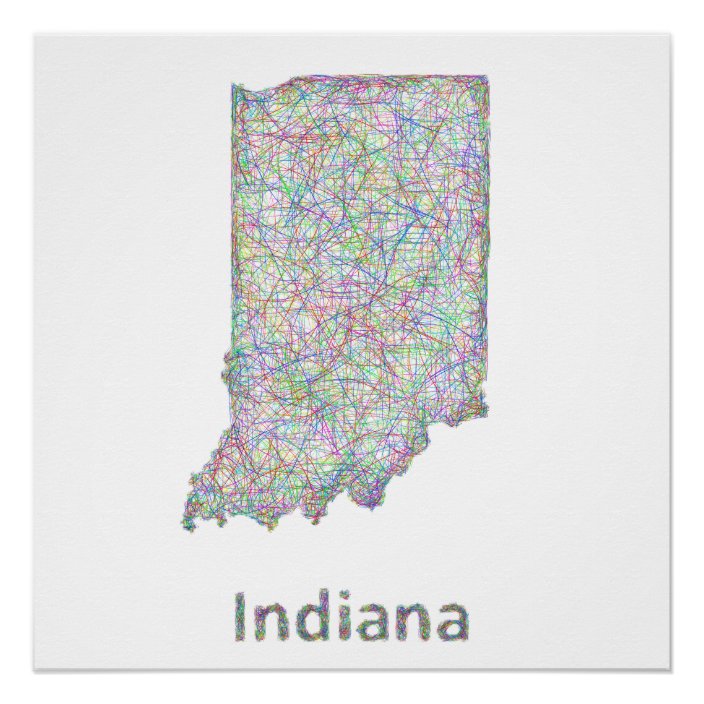 Indiana map poster | Zazzle.com