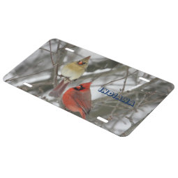 Indiana State Bird Cardinal License Plate | Zazzle