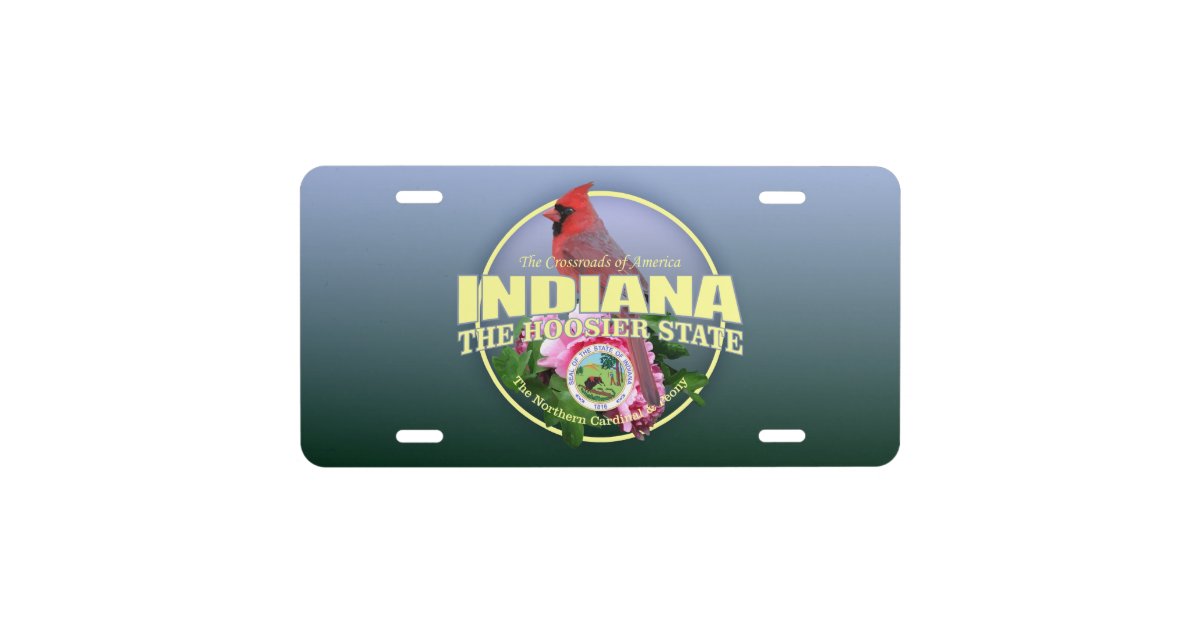 Indiana State Bird & Flower License Plate | Zazzle