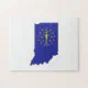 Indiana State Flag and Map Jigsaw Puzzle | Zazzle