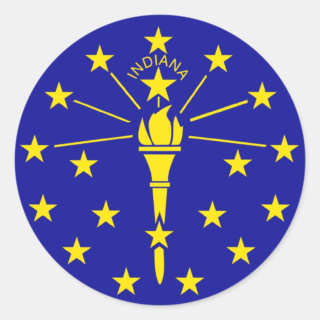 Indiana State Flag Classic Round Sticker | Zazzle