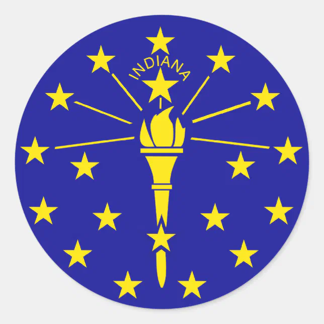 Indiana State Flag Classic Round Sticker | Zazzle