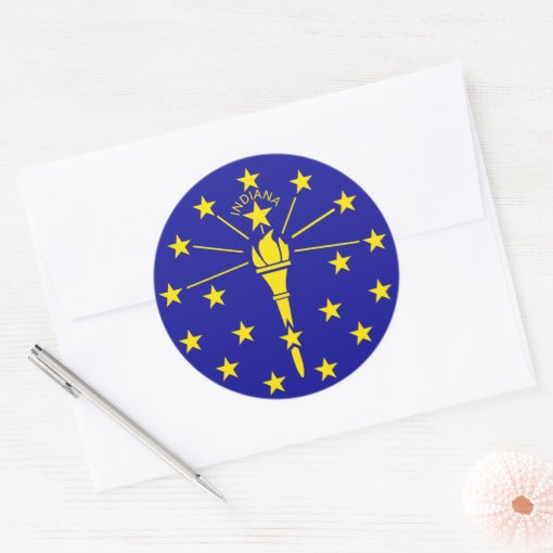 Indiana State Flag Classic Round Sticker | Zazzle