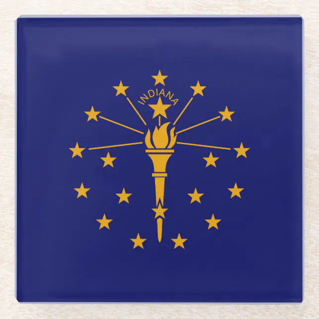 Indiana State Flag Design Decor Glass Coaster | Zazzle
