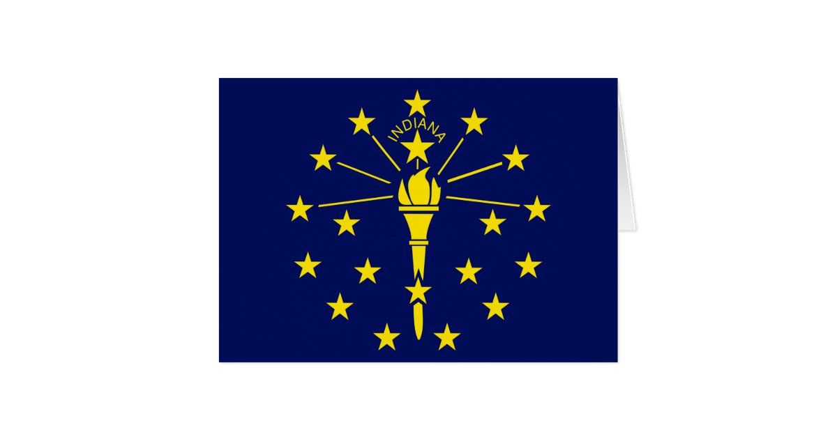 Indiana State Flag of Blue & Gold Torch & Stars | Zazzle