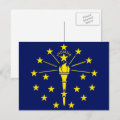 Indiana State Flag of Blue & Gold Torch & Stars Postcard | Zazzle