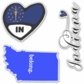 Indiana State, Sheet of Die Cut Stickers | Zazzle