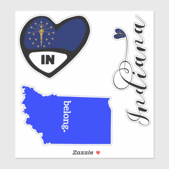 Indiana State, Sheet of Die Cut Stickers | Zazzle.com