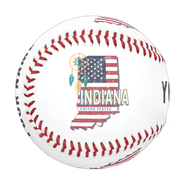 Indiana State United States Retro Map Vintage USA Baseball | Zazzle
