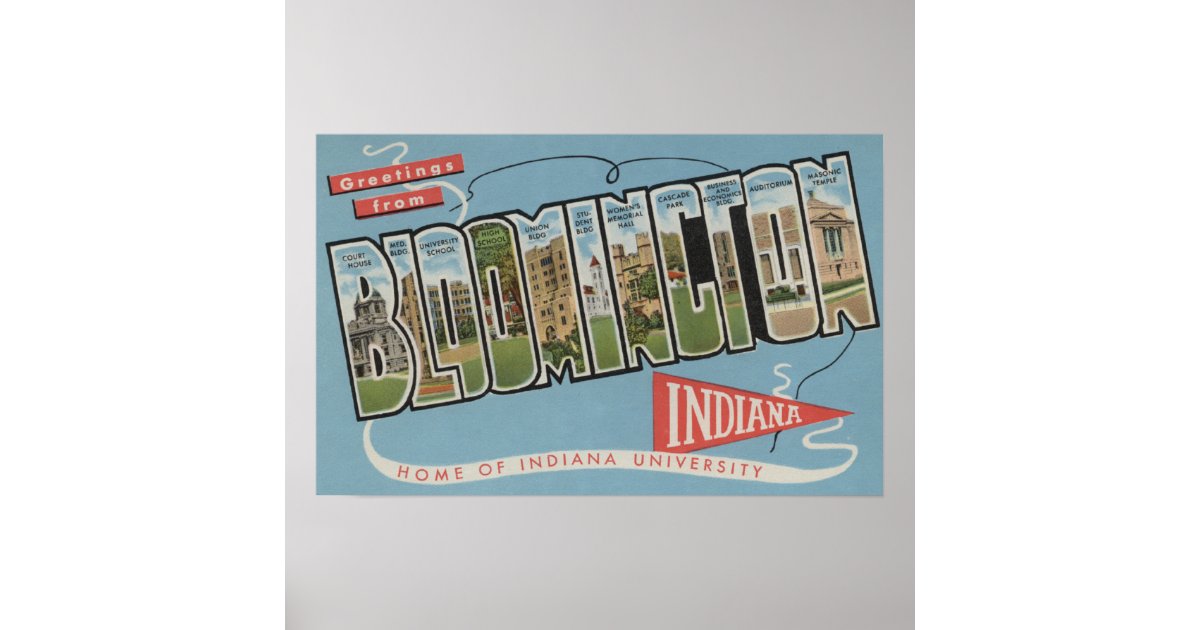 Indiana University - Large Letter Scenes Poster | Zazzle