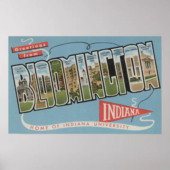 Indiana University - Large Letter Scenes Poster | Zazzle