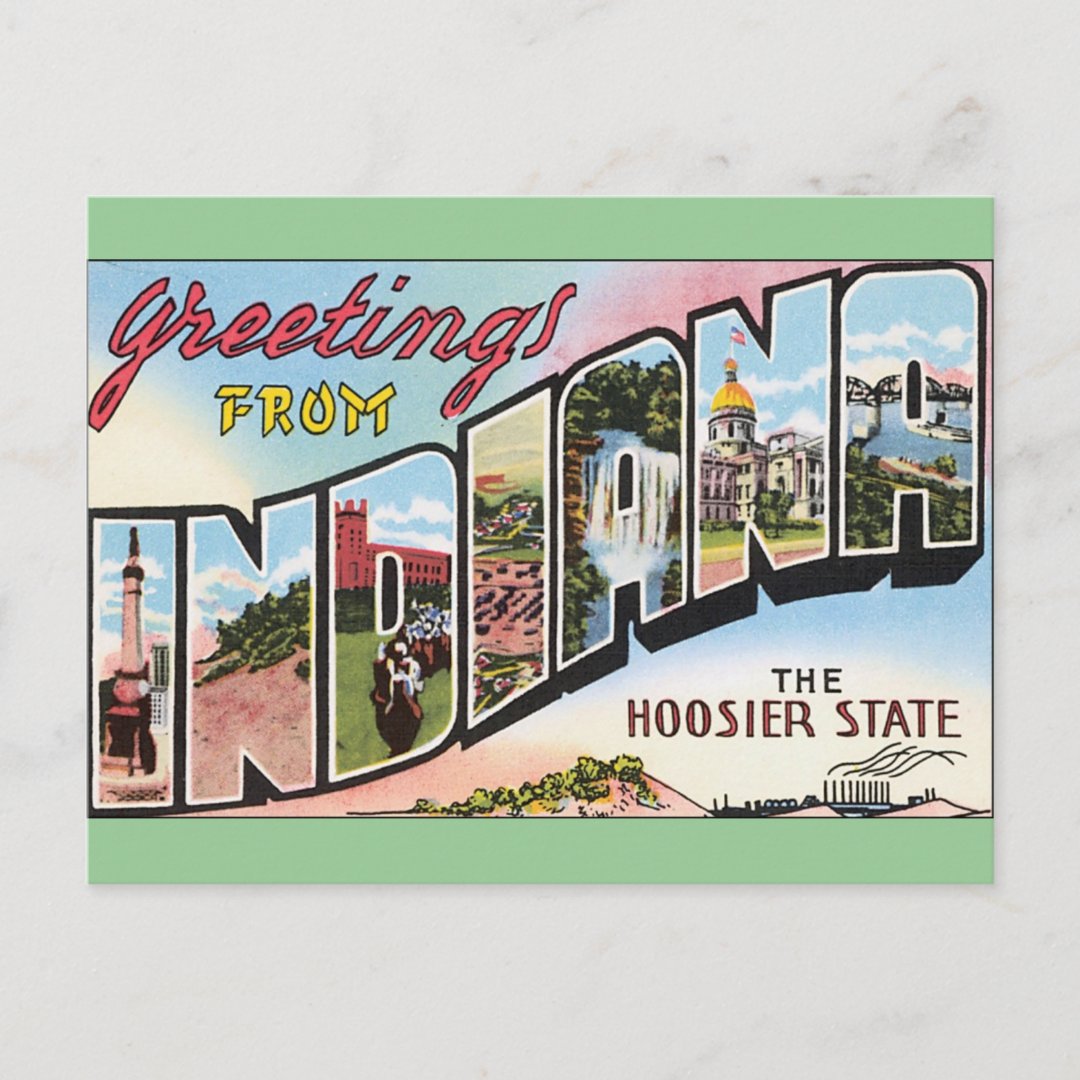 Indiana -Vintage Postacard Design Postcard | Zazzle