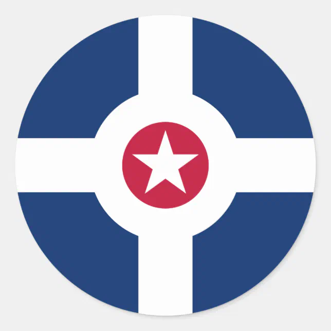 Indianapolis Flag Classic Round Sticker | Zazzle