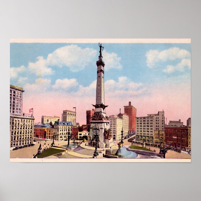 Indianapolis, Indiana Monument Circle Poster | Zazzle.com