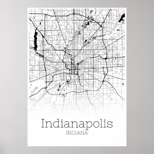 Indianapolis Map - Indiana - City Map Poster | Zazzle.com