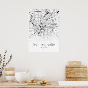 Indianapolis Map - Indiana - City Map Poster | Zazzle