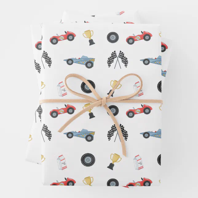 Indianapolis Race Car Racetrack Two Fast First Lap Wrapping Paper ...