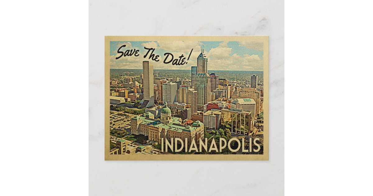 Indianapolis Save The Date Indiana Announcement Postcard | Zazzle