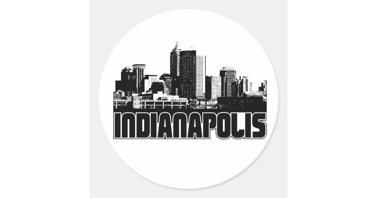 Indianapolis Skyline Classic Round Sticker | Zazzle