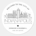 Indianapolis Wedding Welcome Favor Classic Round Sticker | Zazzle