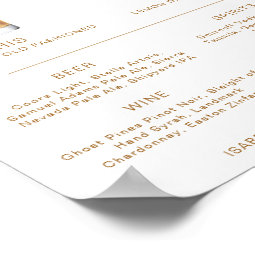 INDIE Bohemian Cocktail Signature Drink Bar Menu Poster | Zazzle