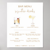 INDIE Bohemian Cocktail Signature Drink Bar Menu Poster | Zazzle