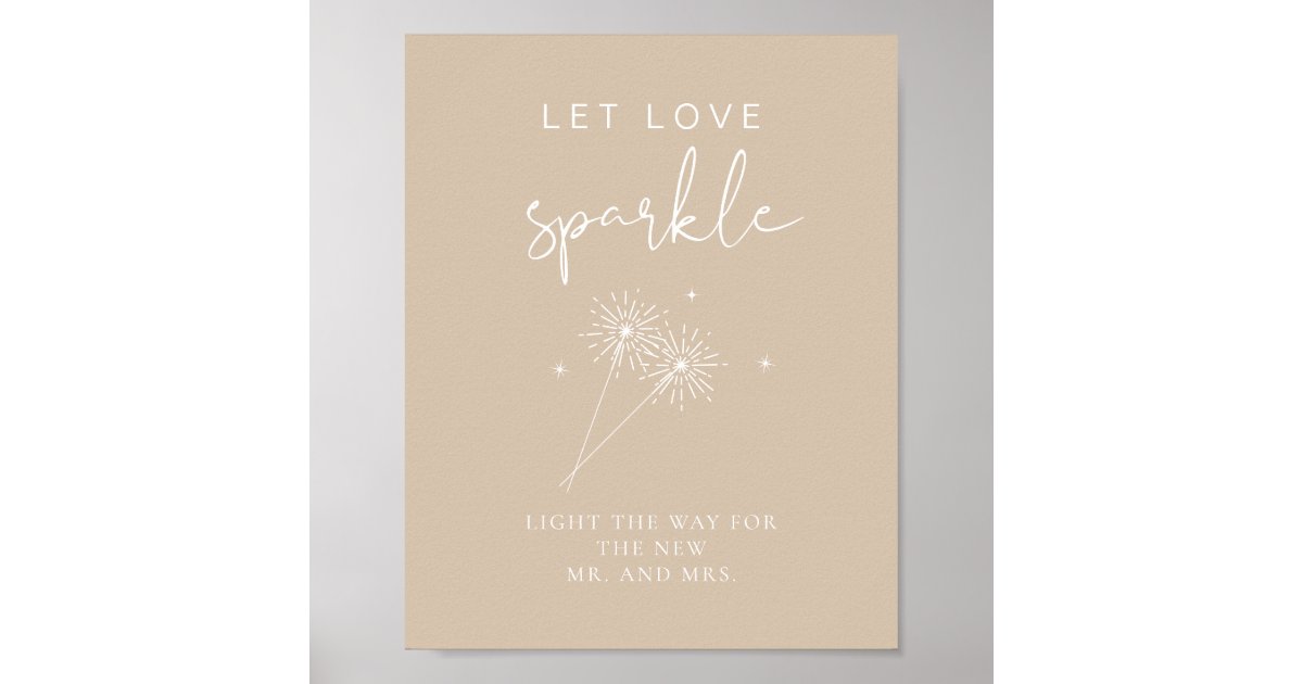 INDIE Bohemian Wedding Sparkler Send Off Poster | Zazzle