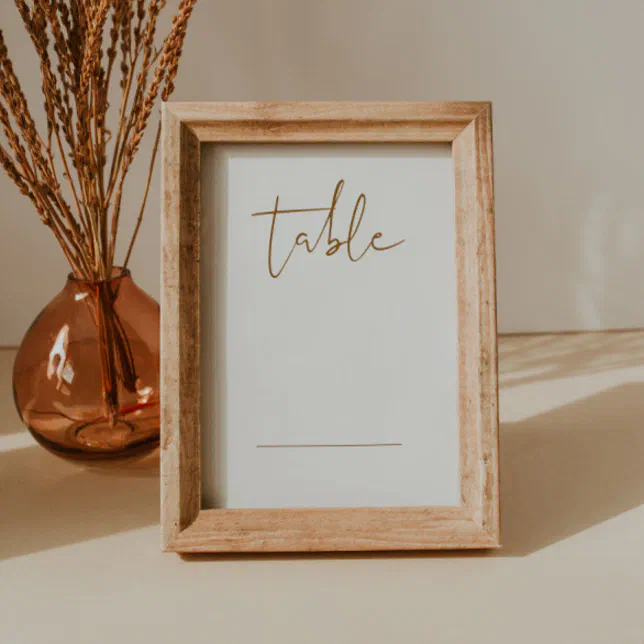 INDIE Boho Burnt Orange Wedding Blank Table Number | Zazzle
