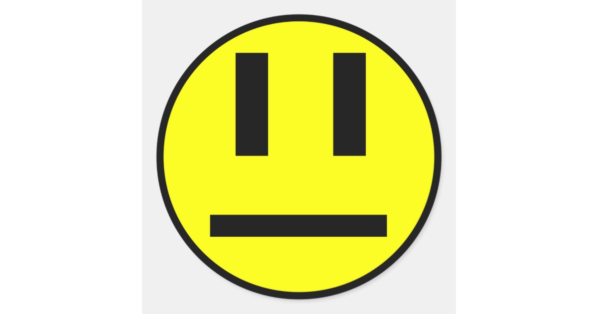 Indifferent face classic round sticker | Zazzle.com