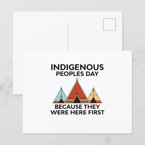 Indigenous Peoples Day They Were Here First Native Invitation Postcard ...