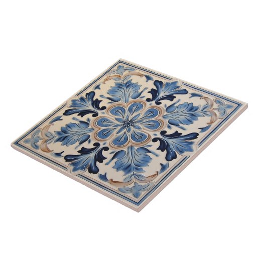 Indigo Azulejo Blue Portuguese Lisbon Decorative Ceramic Tile | Zazzle