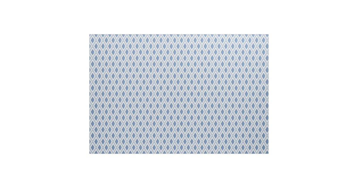 Indigo Blue Diamond Pattern Fabric | Zazzle