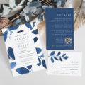 Indigo Blue QR Code RSVP & Wedding Details Enclosure Card | Zazzle