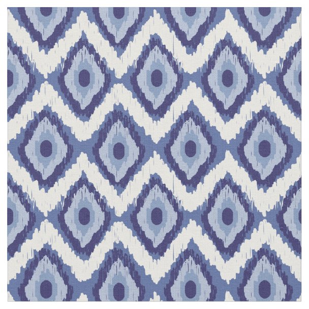 Indigo Blue Diamond Pattern Fabric | Zazzle