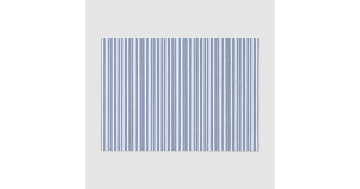 Indigo Blue White Ticking Stripes Tissue Paper | Zazzle