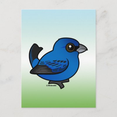 Meet the Cute & Vibrant Indigo Bunting with Birdorable