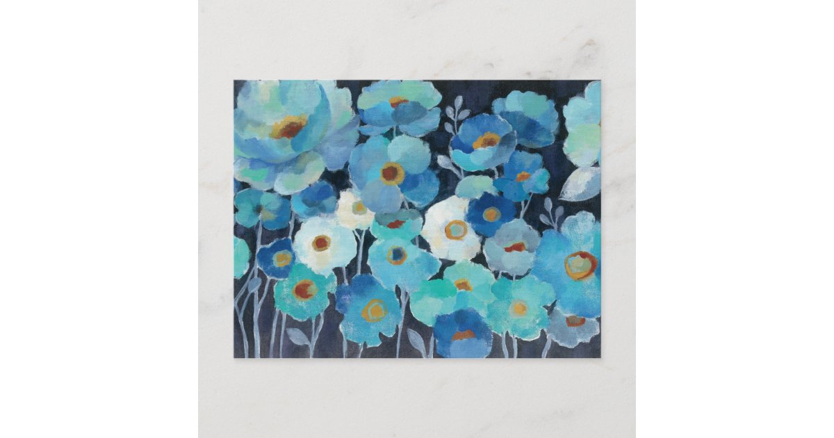 Indigo Flowers Postcard | Zazzle