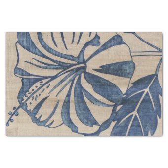 Indigo Hibiscus Tissue Paper | Zazzle