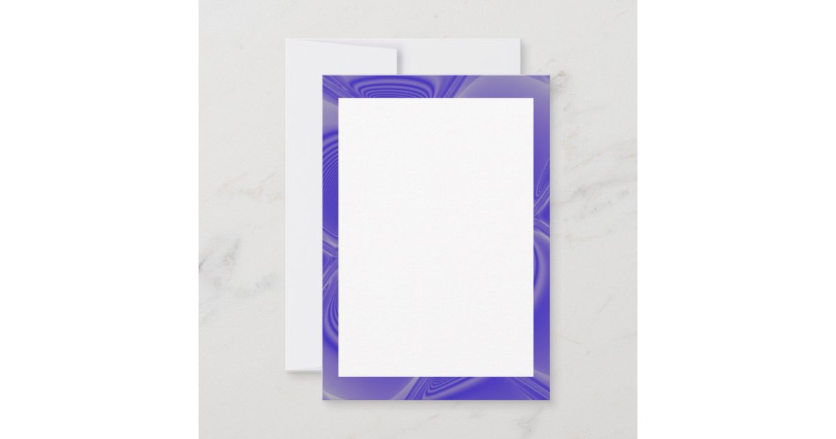 Indigo Petals Bordered Blank Invitation Template | Zazzle