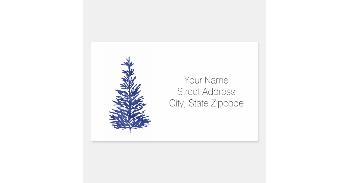 Indigo Pine Tree Address Labels | Zazzle