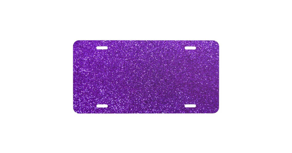Indigo purple glitter license plate | Zazzle