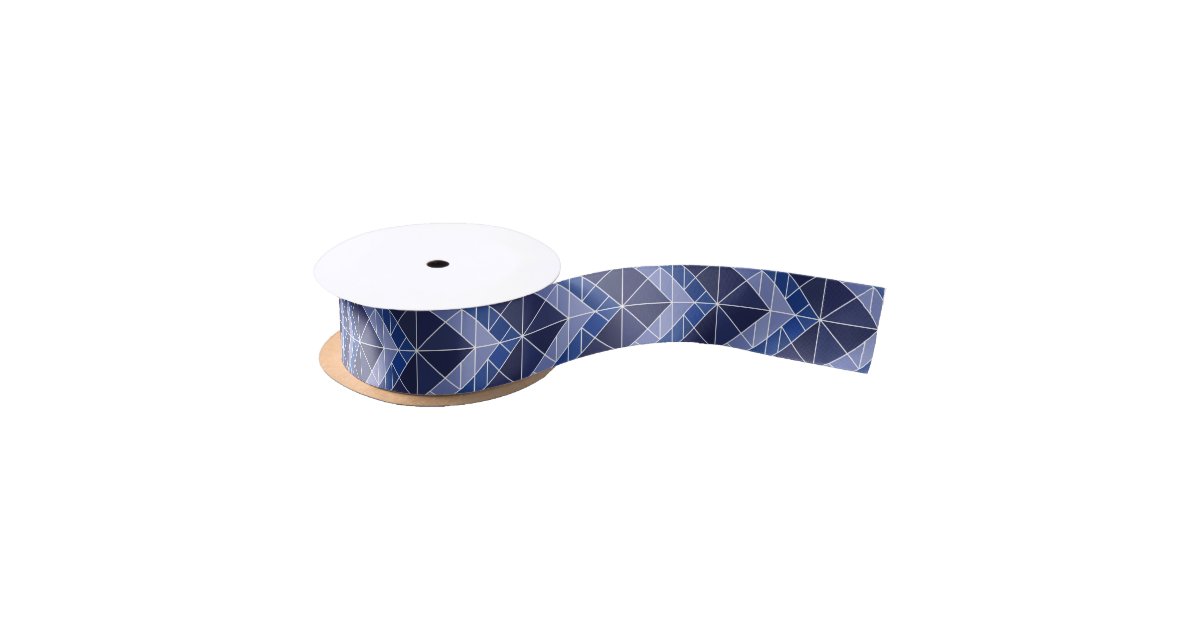 Indigo Tangram Ribbon | Zazzle