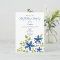 Indigo Watercolor Floral Bouquet Invitation | Zazzle