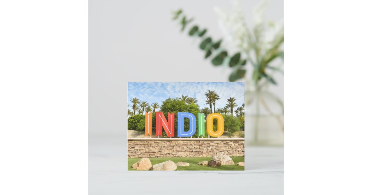 Indio, California Sign Postcard | Zazzle