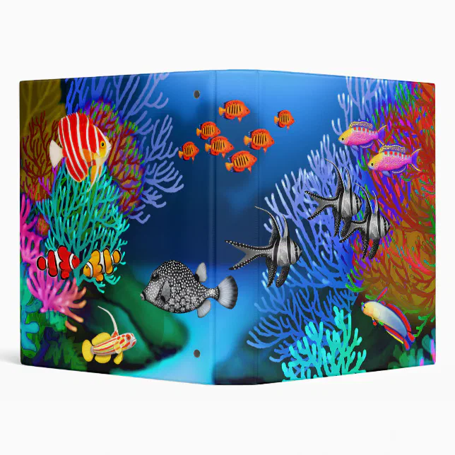 Indo Pacific Coral Reef Fish Binder | Zazzle