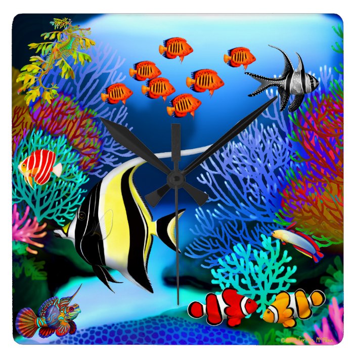 Indo Pacific Coral Reef Fish Wall Clock | Zazzle.com