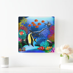 Indo Pacific Coral Reef Fish Wall Clock | Zazzle