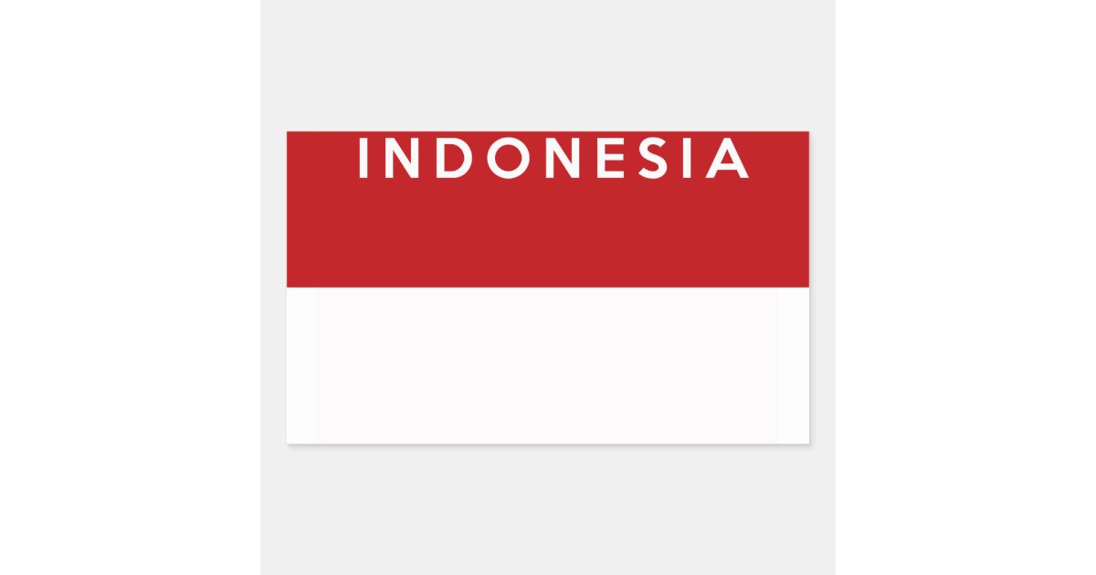 indonesia country flag text name rectangular sticker | Zazzle