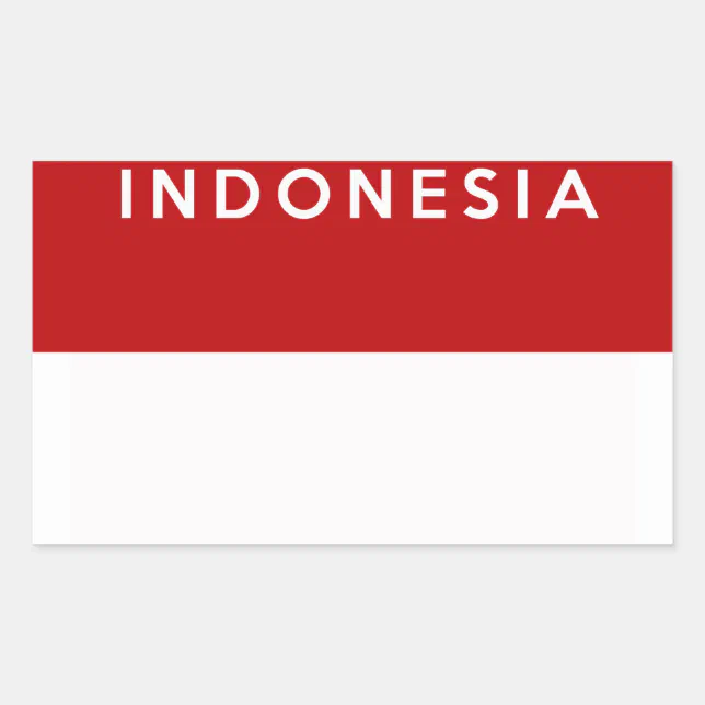 indonesia country flag text name rectangular sticker | Zazzle