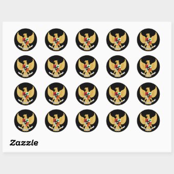 indonesia emblem classic round sticker | Zazzle